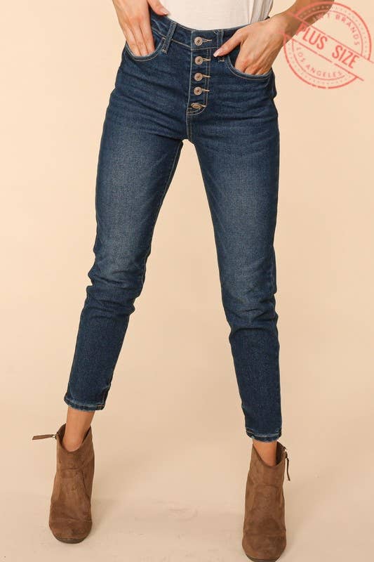 Button Front Skinny Jeans. Plus size – The Blissful Bra